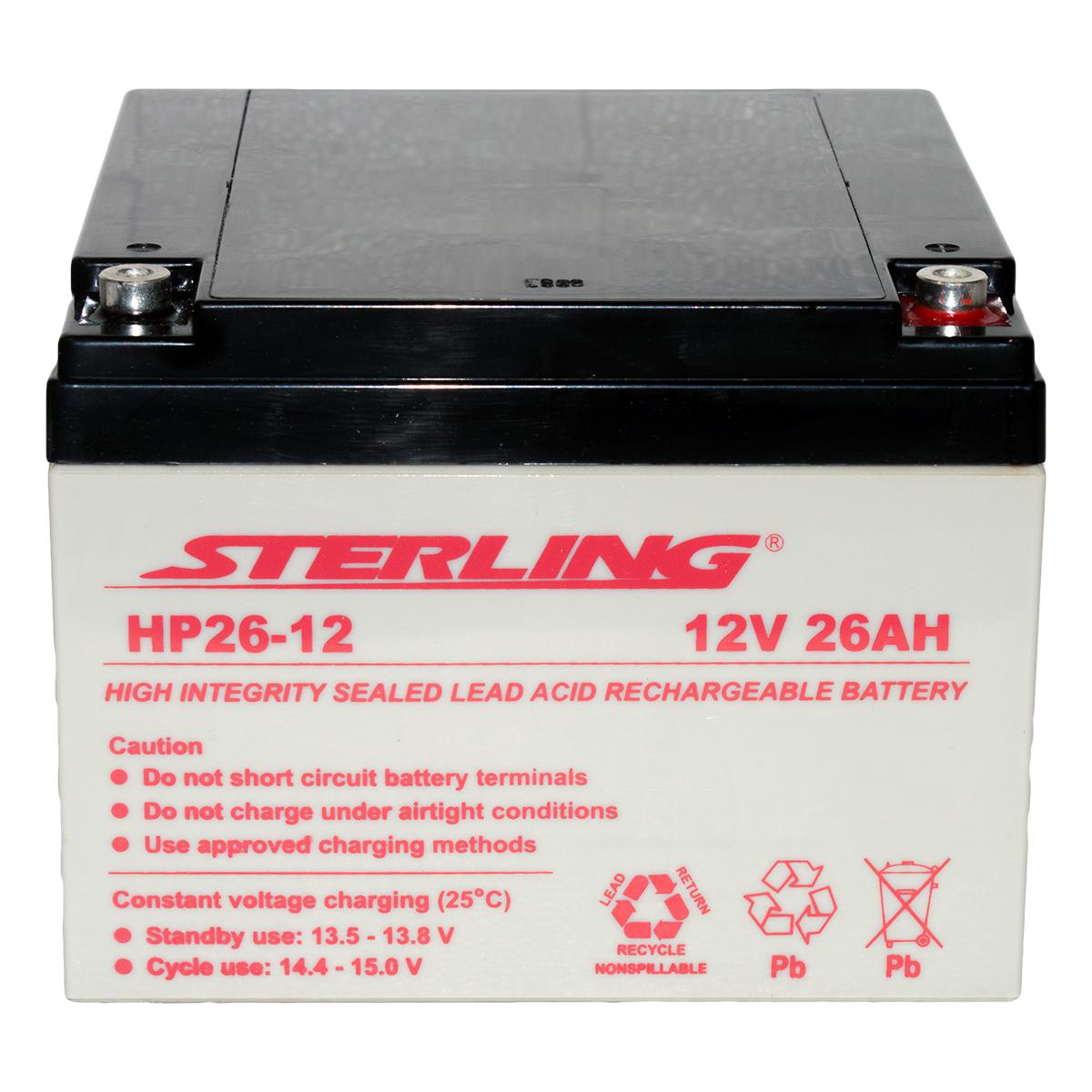 Sterling HP26-12 12v 26Ah SLA/VRLA Battery - www.batterycharged.co.uk