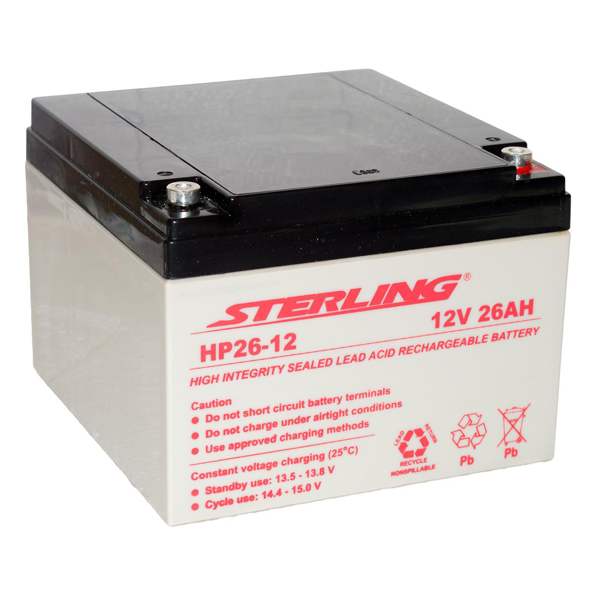 Sterling HP26-12 12v 26Ah SLA/VRLA Battery - www.batterycharged.co.uk