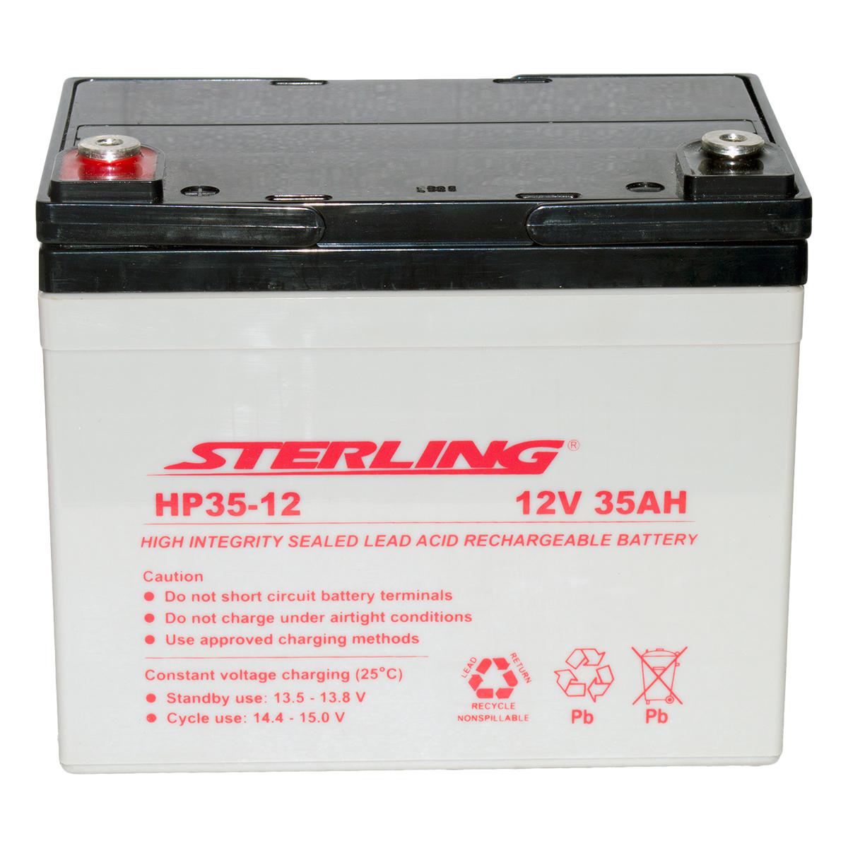 Sterling HP35-12 12v 35Ah SLA/VRLA Battery - www.batterycharged.co.uk