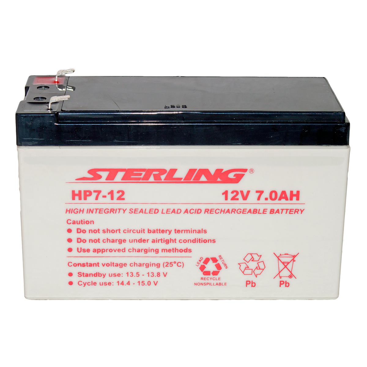 Sterling HP7.0-12 12v 7.0Ah SLA/VRLA Battery - www.batterycharged.co.uk